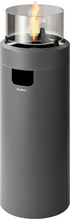 Enders Terrassenfeuer NOVA LED L GREY, Gas Terrassenfeuer mit Ambientebeleuchtungen, ECO GREEN Brenner-Technologie und exzellentem Design, H102cm &Oslash; 62cm, gra