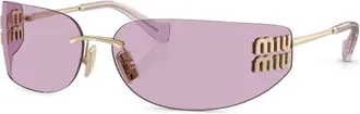 Miu Miu Eyewear SMUA51ZVN90O Rimless Sunglasses - Pink