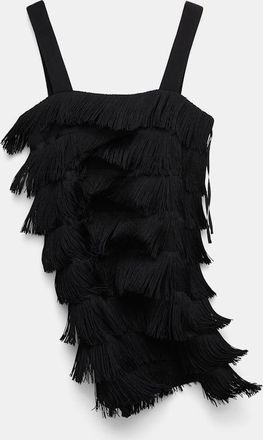 Dorothee Schumacher Punto Milano Kleid mit breiten Trägern und Allover-Fransen