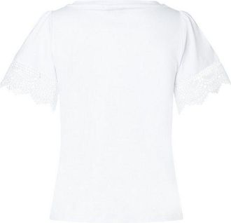 More & More Kurzarmshirt verspieltes Kurzarmshirt, Spitzen&auml;rmel