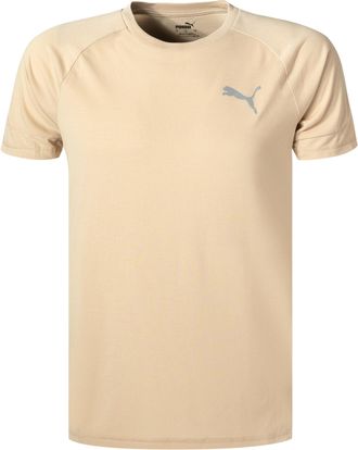 Puma Herren T-Shirt beige Mikrofaser/Funktion unifarben Slim Fit