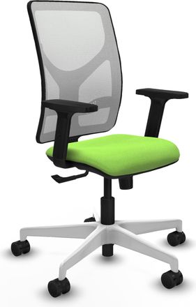 Piqueras y Crespo B&uuml;rostuhl mit hoher R&uuml;ckenlehne, mit 2D-Armlehnen, h&ouml;henverstellbare Lendenwirbelst&uuml;tze, ausgestattet mit 3 Positionen und Schneideschaum, Wei&szlig;/Pistaz