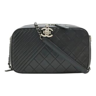 Chanel Pre-owned Boy Camera Bag Leather Black - - Pre-owned - Damen - Schwarzk - ONE SIZE