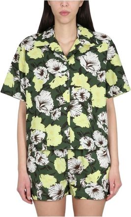 Msgm Msgm, Femme, Blouses et Chemises, Multicolore, Taille: 34 FR Floral Print Camp Shirt