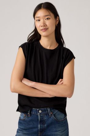 Levi's Haut D&eacute;bardeur Pliss&eacute; - Femme - Noir / Anthracite Night - XS