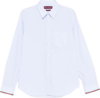 Gucci striped-trim shirt - Blau