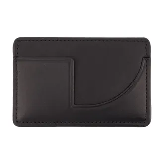 Patou Womens Calfskin Leather Card Case Black Cases