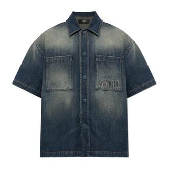 Amiri Denim Hemd mit kurzen &Auml;rmeln - - Shirts - Herren - Blau - M