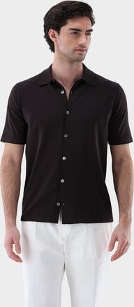 van Laack Strickhemd mit kurzarm aus Air Cotton