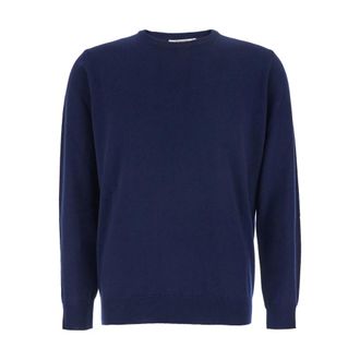 KANGRA Rundhalspullover mit Rippstrickdetails - - Knitwear - Herren - Blau - 3XL