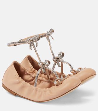 Rene Caovilla Verzierte Ballerinas Caterina aus Leder