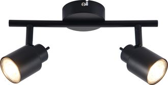 Brilliant Andres LED Spotrohr 2flg schwarz matt, Metall, 2x QPAR51, GU10, 10 W, LED-Reflektorlampen inklusive (Lichtstrom: 345lm, Lichtfarbe: 3000K)