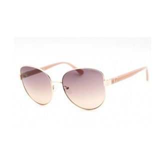 Guess Rosa Metall-Sonnenbrille mit Braunen Gl&auml;sern - - Accessories - Damen - Beige - 55 MM