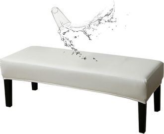 Generic Wasserdichter Esszimmerbankbezug Aus PU-Leder, Stretch-Schonbezug F&uuml;r Holzbank, Abnehmbar Und Waschbar, Universal-Gr&ouml;&szlig;e(Cream,100cm(39.4in))