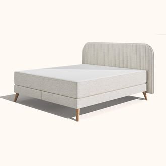 Emma Elite Boxspringbett Komfort V2 - Mint - 180x200 cm - Kopfteil Kissen - Holzf&uuml;&szlig;