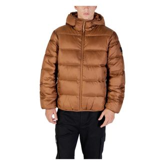 Tommy Jeans Kapuzen Logo Puffer Jacke - - Jackets - Herren - Braun - L