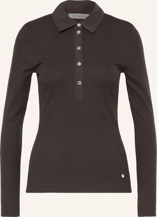 Efixelle Efixelle Jersey-Poloshirt Mit Schmucksteinen braun