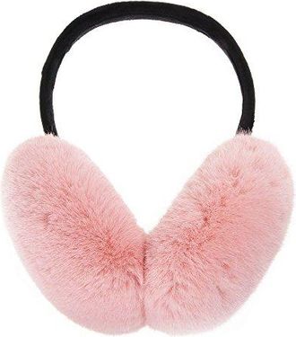 ZLYC Hiver Mignon Pliables Cache Fausse fourrure Oreilles pour Femmes(Rose),Taille Unique