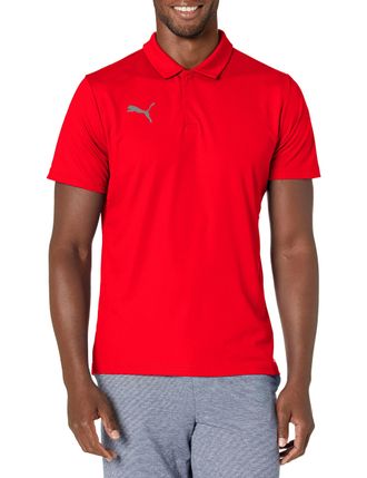 Puma Herren Teamliga Sideline Polo Shirt, rot / weiß, XX-Large