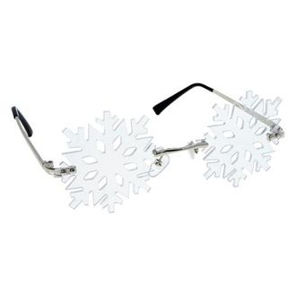Supvox Lunettes de Soleil sans Monture de Flocon de Neige L&eacute;g&egrave;res et Transparentes Accessoire de F&ecirc;te Original pour No&euml;l Bal de Fin DAnn&eacute;e et Voyages D&Eacute;t&eacute; Lu