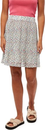 Minus Damen Rikka Short Skirt Kurzer Rock, Minzgrün mit Blumenmotiv, 36 EU