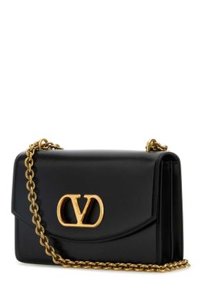 Valentino Garavani Womens Black Leather Vain Shoulder Bag Nero Calf - Bos Taurus Borse A Tracolla