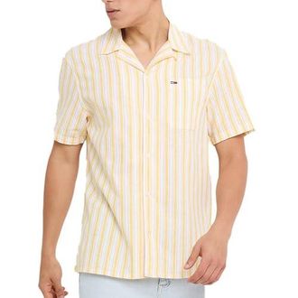 Tommy Hilfiger Chemisette Jaune/Blanc Homme Stripe Linen Jaune L