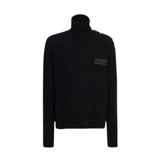 Balmain Kaschmir Rollkragenpullover - - Knitwear - Herren - Schwarzk - S