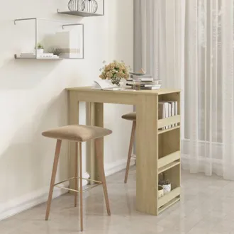 vidaXL vidaXL Table de bar avec rangement Ch&ecirc;ne sonoma 102x50x103,5 cm