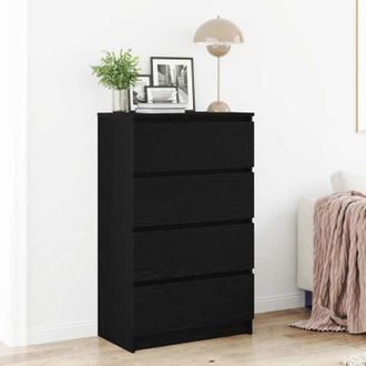 vidaXL Buffet ch&ecirc;ne noir 60x35x98,5 cm bois ding&eacute;nierie - Vidaxl