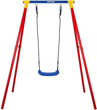 Kettler Einzelschaukel Single Outdoor | Stabiles Schaukelgestell inklusive Schaukelsitz und Bodenanker | Metallgerüst | 50kg belastbar | Kinder ab 3 Jahren (R