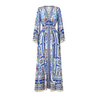 Camilla Ottoman Opulence Kimono Sleeve Dress - - Dresses - Damen - Blau - M