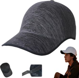 Generic Seamless Packable Lightweight Sports Baseball Cap,Ultra-Breathable Unisex Quick-Dry Running Hat,Washable Adjustable Golf Cap (Grey)