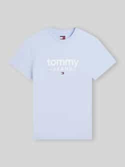 Tommy Jeans Relaxed Fit T-Shirt aus reiner Baumwolle mit Label-Schriftzug