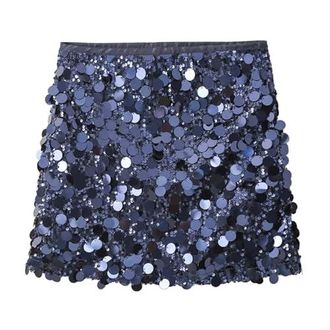 Generic Jupe paillet&eacute;e dor&eacute;e &agrave; paillettes pour femme - Sexy - Jupe &agrave; paillettes - Jupe courte &agrave; paillettes - Mini jupe taille haute - Jupe de club pour f&ecirc;te -