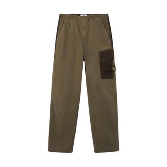 Stone Island Homme, Pantalons, Vert, Taille: W32 Pantalon Coton 3100060