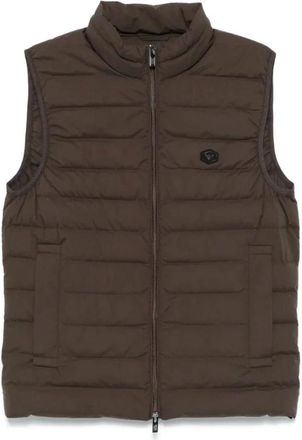 Emporio Armani Homme, Vestes, Brun, Taille: 4XL Gilet matelass&eacute; sans manches &agrave; fermeture &eacute;clair int&eacute;grale