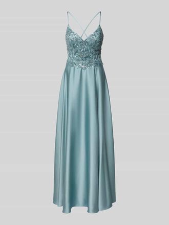 Laona Abendkleid mit Perlen und V-Ausschnitt