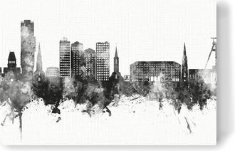artboxONE Leinwand 30x20 cm Städte Bochum Germany Skyline Black von Michael Tompsett