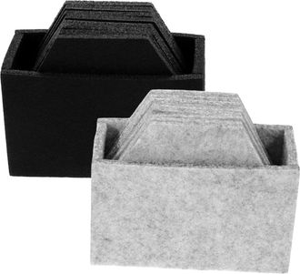 Pretyzoom 2 Sätze Teiliges Filz Sechseckig Hitzebeständige Wiederverwendbare Tischunterlage für Tassen und Kleine Teller Schützend und Leicht für Haushalt Büro 