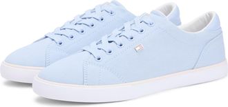 Tommy Hilfiger Plateausneaker TOMMY HILFIGER TH LOW PROFILE VULC CANVAS, Damen, Gr. 35, hellblau, Baumwolle, unifarben, Basic, Schuhe Plateausneaker, Halbschuh, Schn