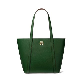 Michael Kors Femme, Sacs, Vert, Taille: ONE Size Hadleigh Grand Sac Fourre-Tout en Cuir Galet