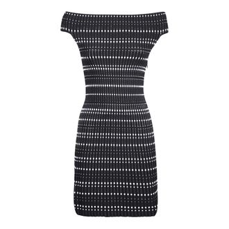 Alexander McQueen Schwarzes Polka Dot Off-Shoulder Kleid - - Dresses - Damen - Schwarzk - S