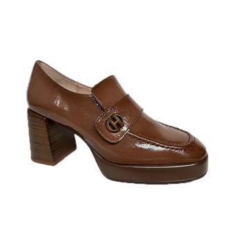 Hispanitas Mokassin Schuhe aus Schwarzem Leder - - Shoes - Damen - Braun - 41 EU