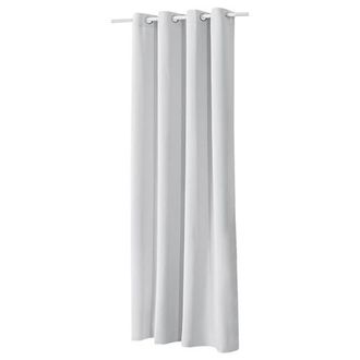 Woltu Rideau Occultant, avec OEillets, Rideau Thermique Isolant, 1 Pièce, 135x245cm,Gris Blanc