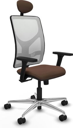 Piqueras y Crespo B&uuml;rostuhl mit 3D-Armlehnen, h&ouml;henverstellbarer Lendenwirbelst&uuml;tze und festem Kopfteil, ausgestattet mit Sincro 3 Positionen und Schneideschaum, Wei&szlig;/D