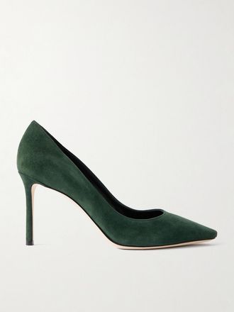 Jimmy Choo London Escarpins En Daim Romy 85 - Vert