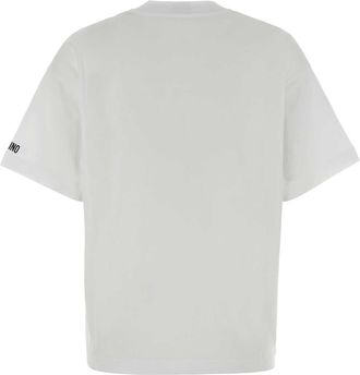 Moschino Womens White Cotton Oversize T-Shirt Fantasiabianco Exterior Exterior: T-shirts And Polos