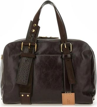 Moschino Crossbody Bags - Structured Leather Handbag - Gr. unisize - in Braun - für Damen