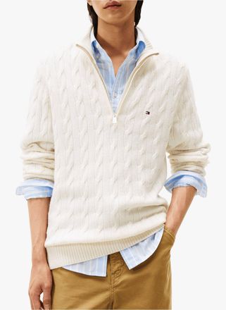 Tommy Hilfiger Pull col zipp&eacute; en laine m&eacute;lang&eacute;e